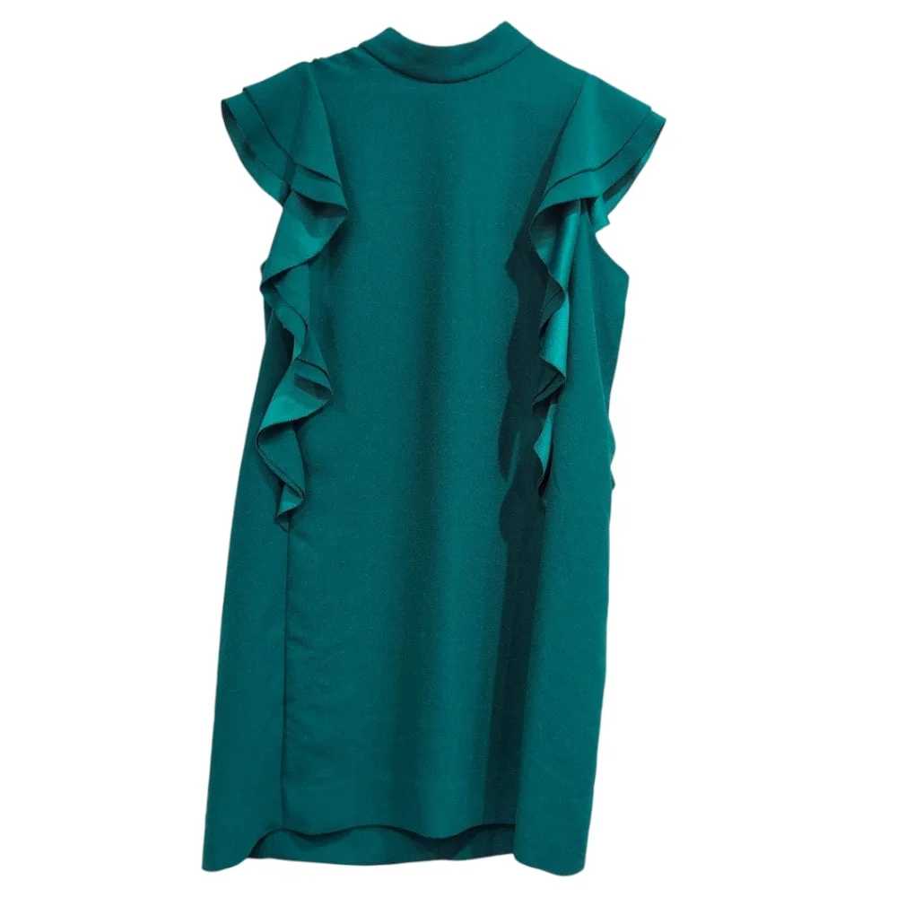 kate spade | Dresses | Kate Spade Satin Crepe Flutter Sleeve Green ...